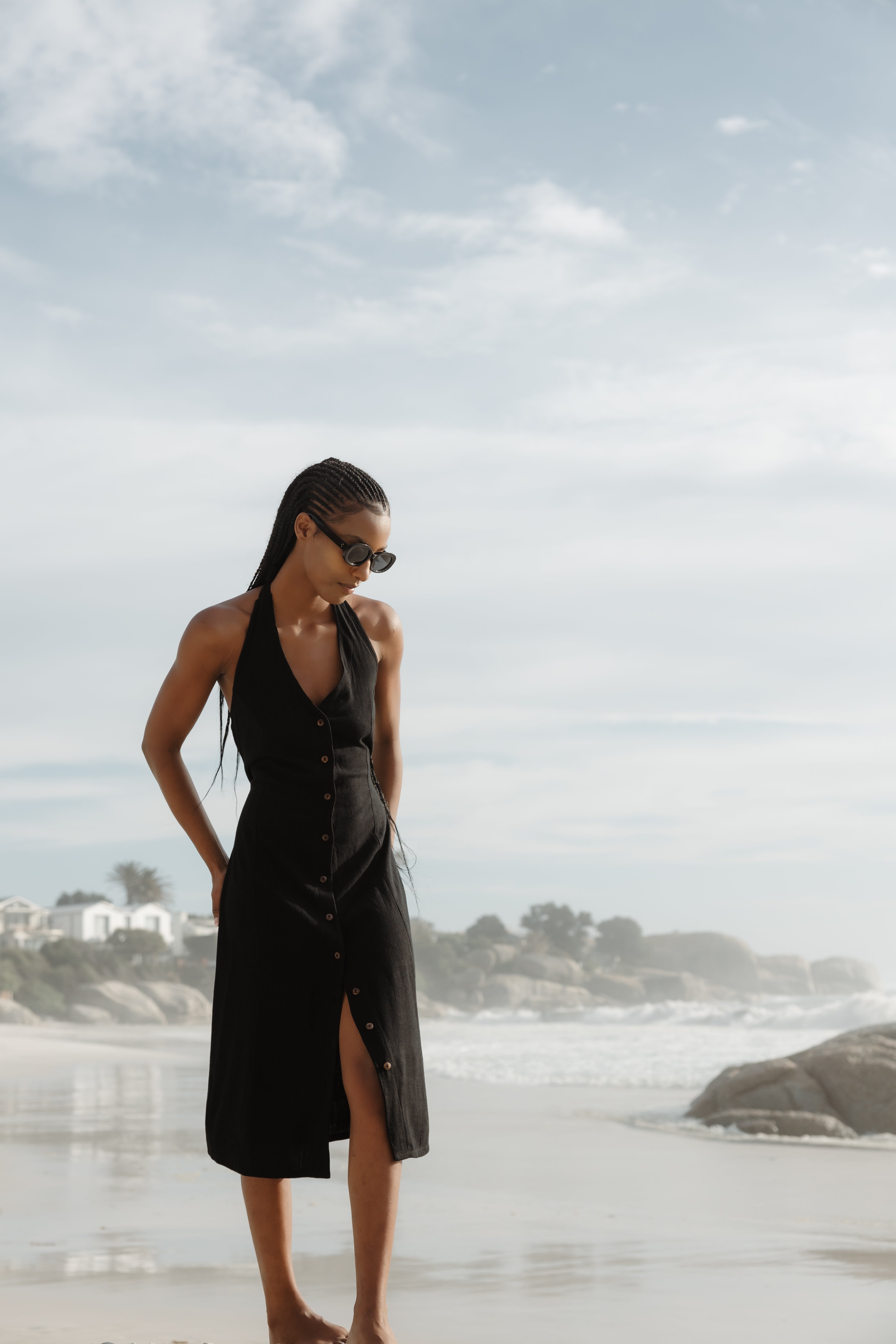 Docia Long Halterneck Dress – A'MI Collectif